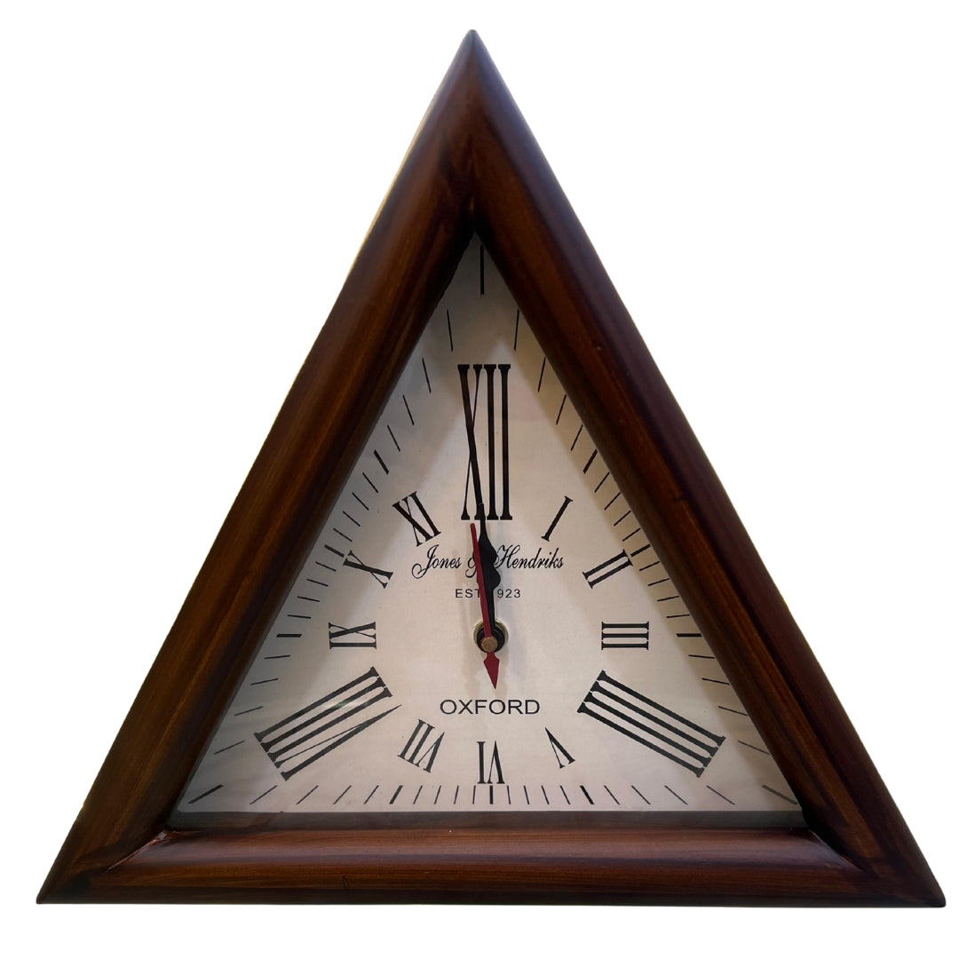 Vintage Triangle Wooden Wall Clock with Roman Numbers – Antique Home ...